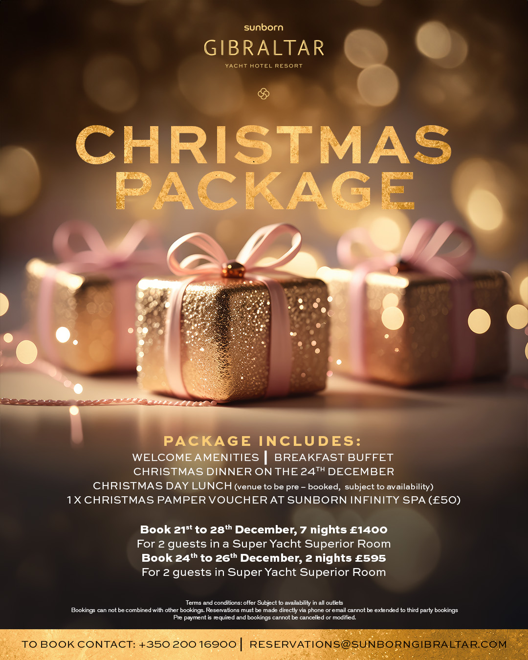 Christmas Package | Sunborn Gibraltar Hotel 5* Yacht Hotel